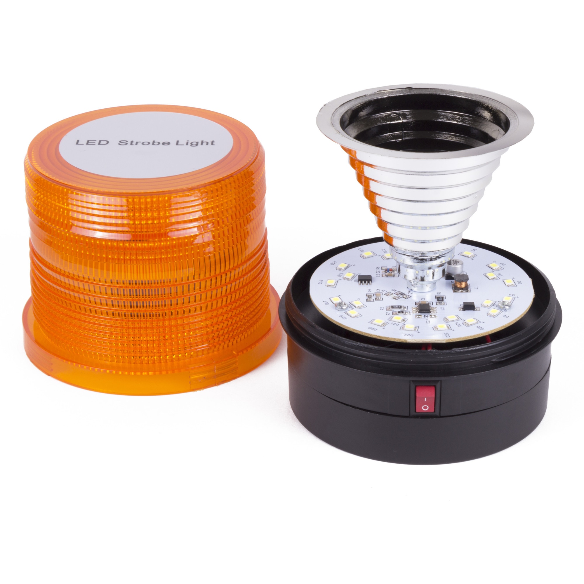 Girofar cu 24 LED fara fir pe baterii, stroboscop, cu magnet 2, 4W ...