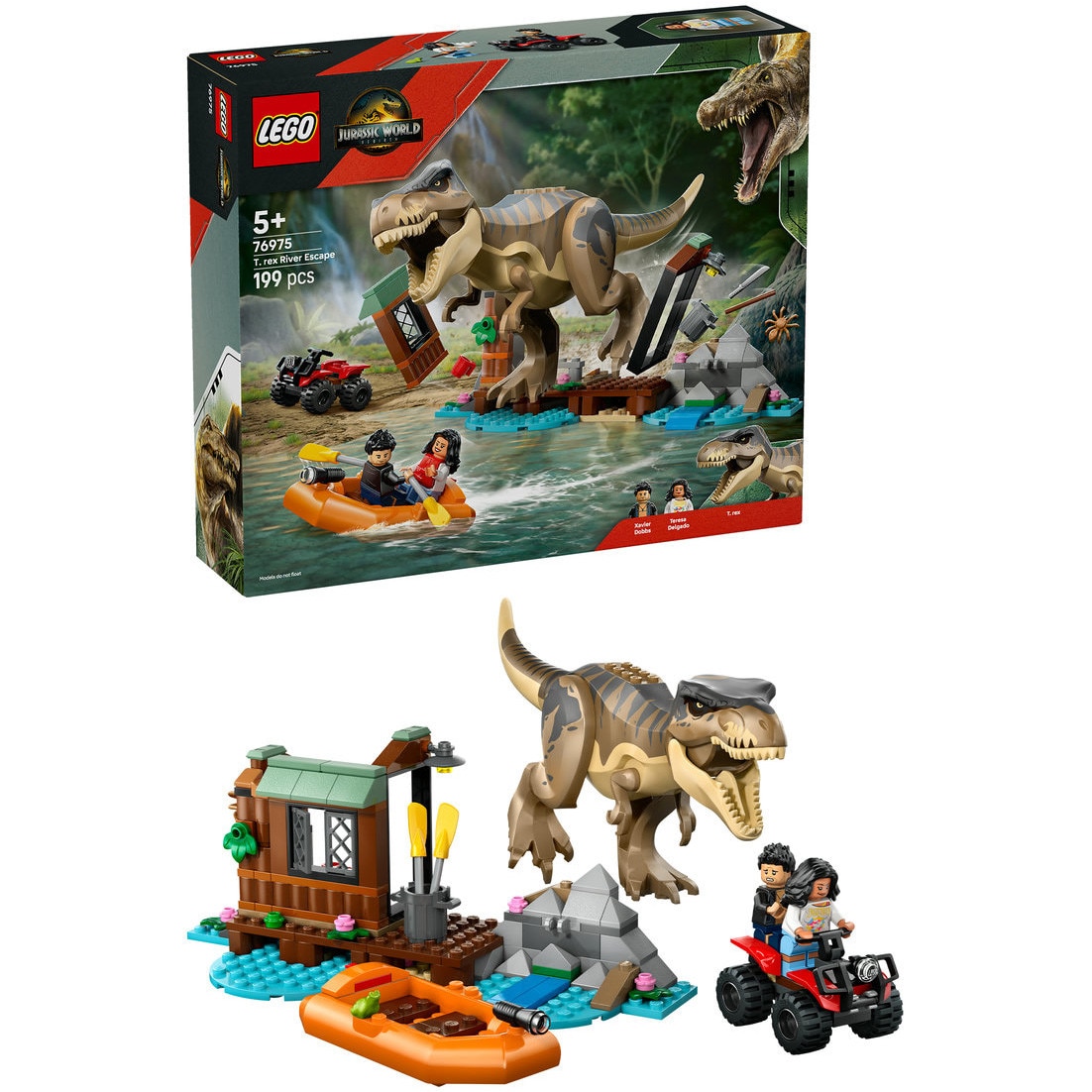 LEGO® Jurassic World - Evadare pe rau din calea unui T. rex 76975, 199 ...