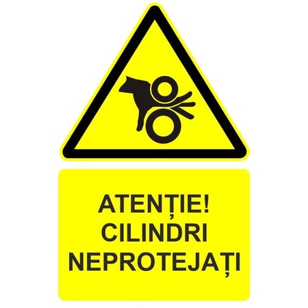 Indicator Atentie cilindri neprotejati indicator de avertizare, Sticker ...