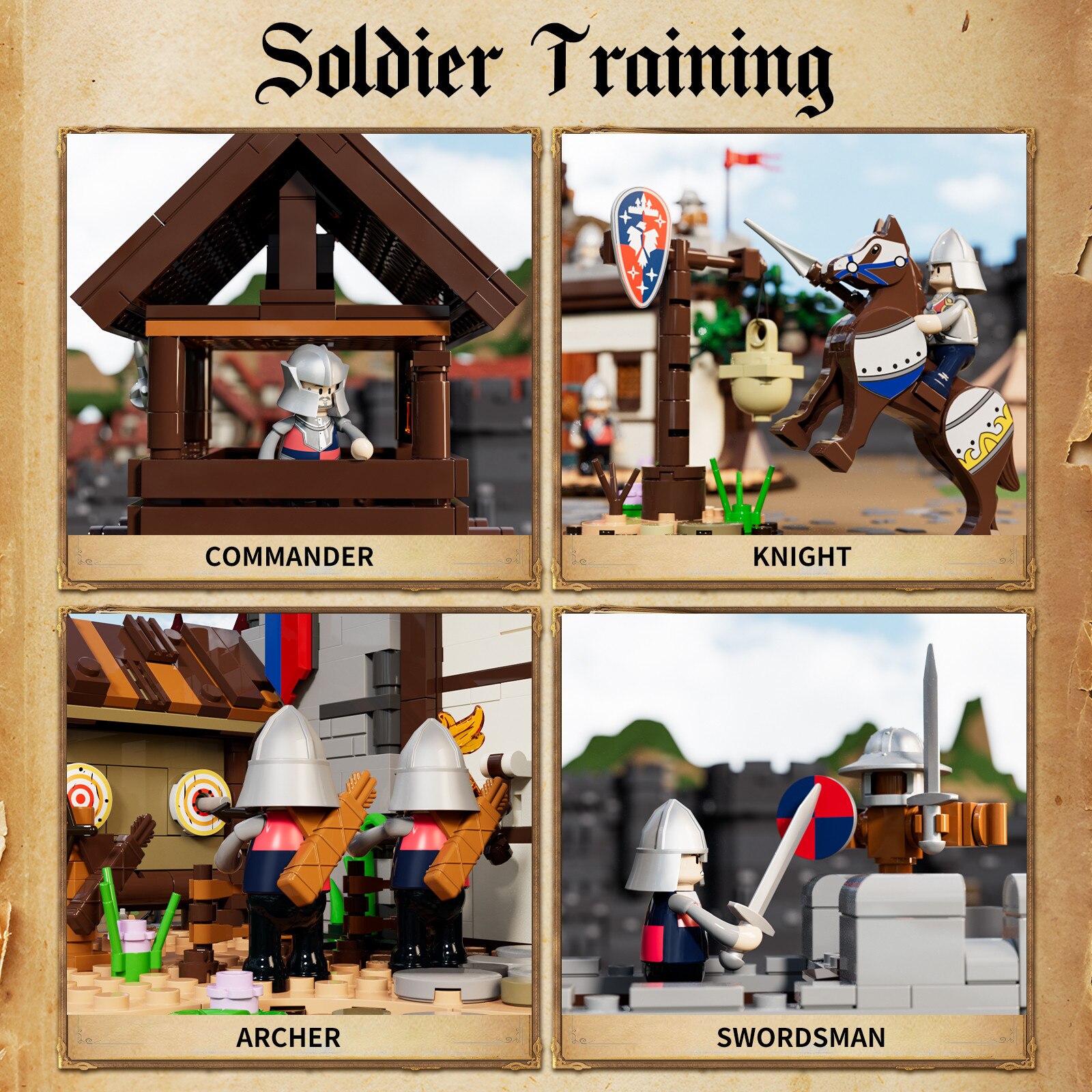 Set de constructie teren antrenament medieval, Excitat®, iluminat ...