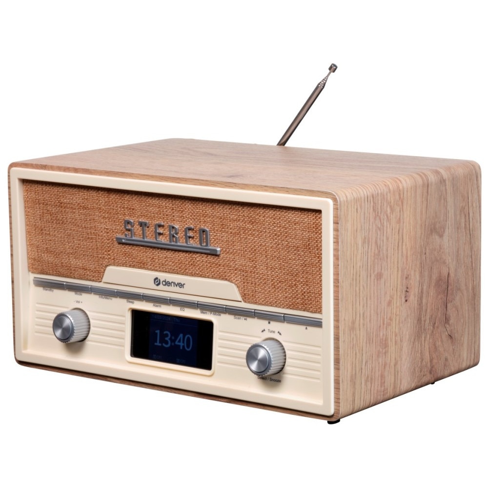 Radio retro Denver DAB-36, Bluetooth, FM/DAB+, maro, 33x22x17.5cm - eMAG.ro
