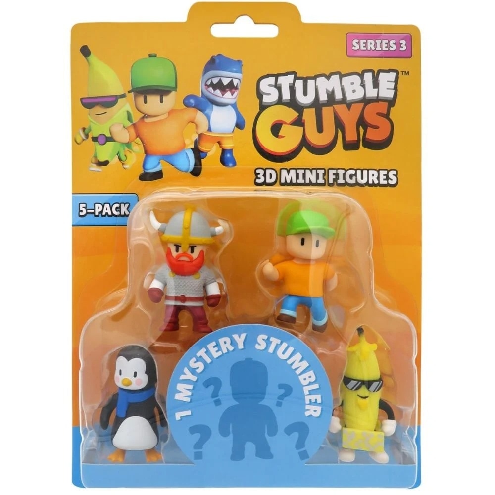 Set 5 mini figurine Stumble Guys 3D, Seria 3, cu figurina mystery ...