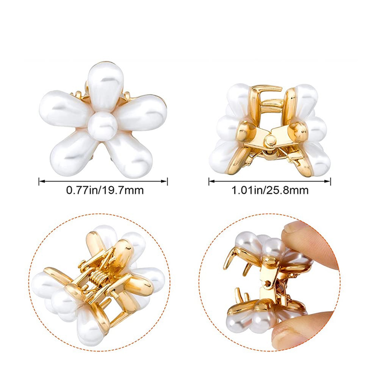 Set de 10 agrafe de par perle, TREXORA, stil vintage frantuzesc, design ...
