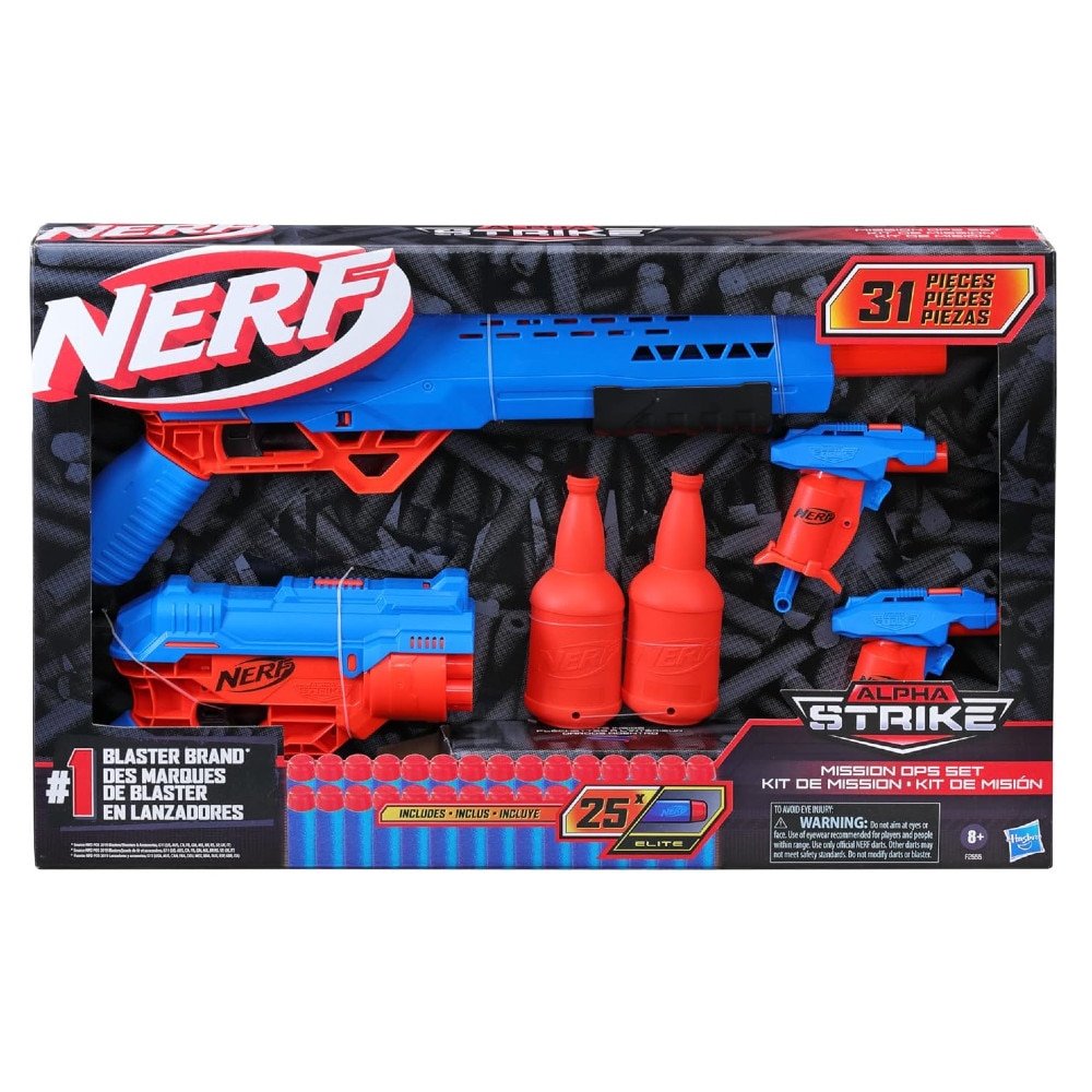Nerf Alpha Strike Mission Ops játékfegyver készlet, 4 fegyver, 25 ...