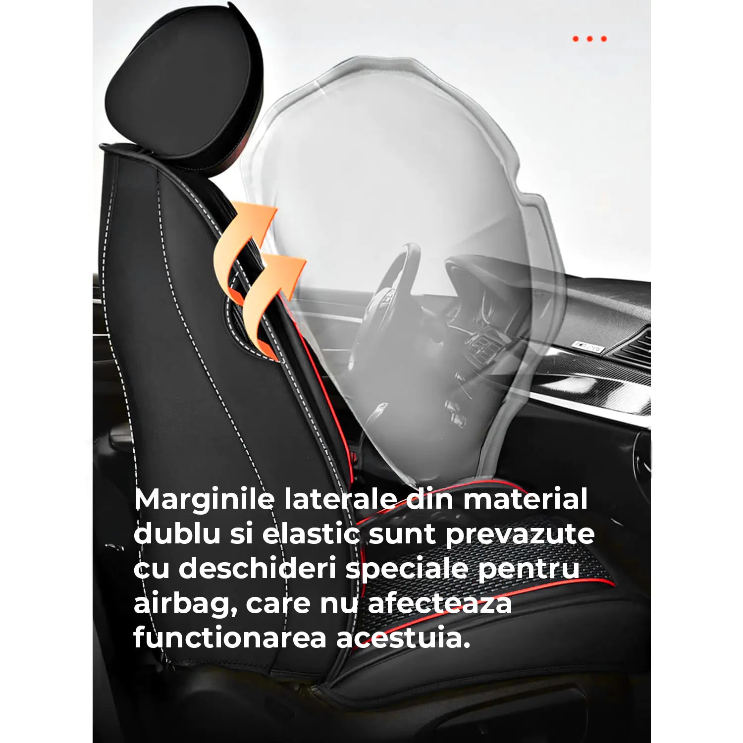 Set 2 Huse Scaune Auto Elindor® Universale, Design Tridimensional ...