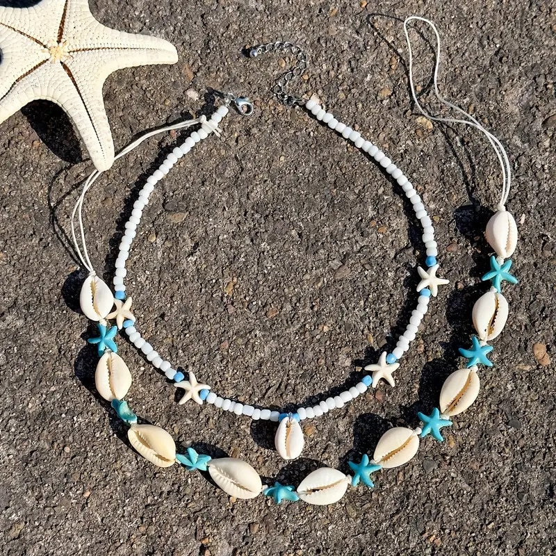 Set Coliere „Blue Ocean Vibes” cu Scoici si Stelute - eMAG.ro