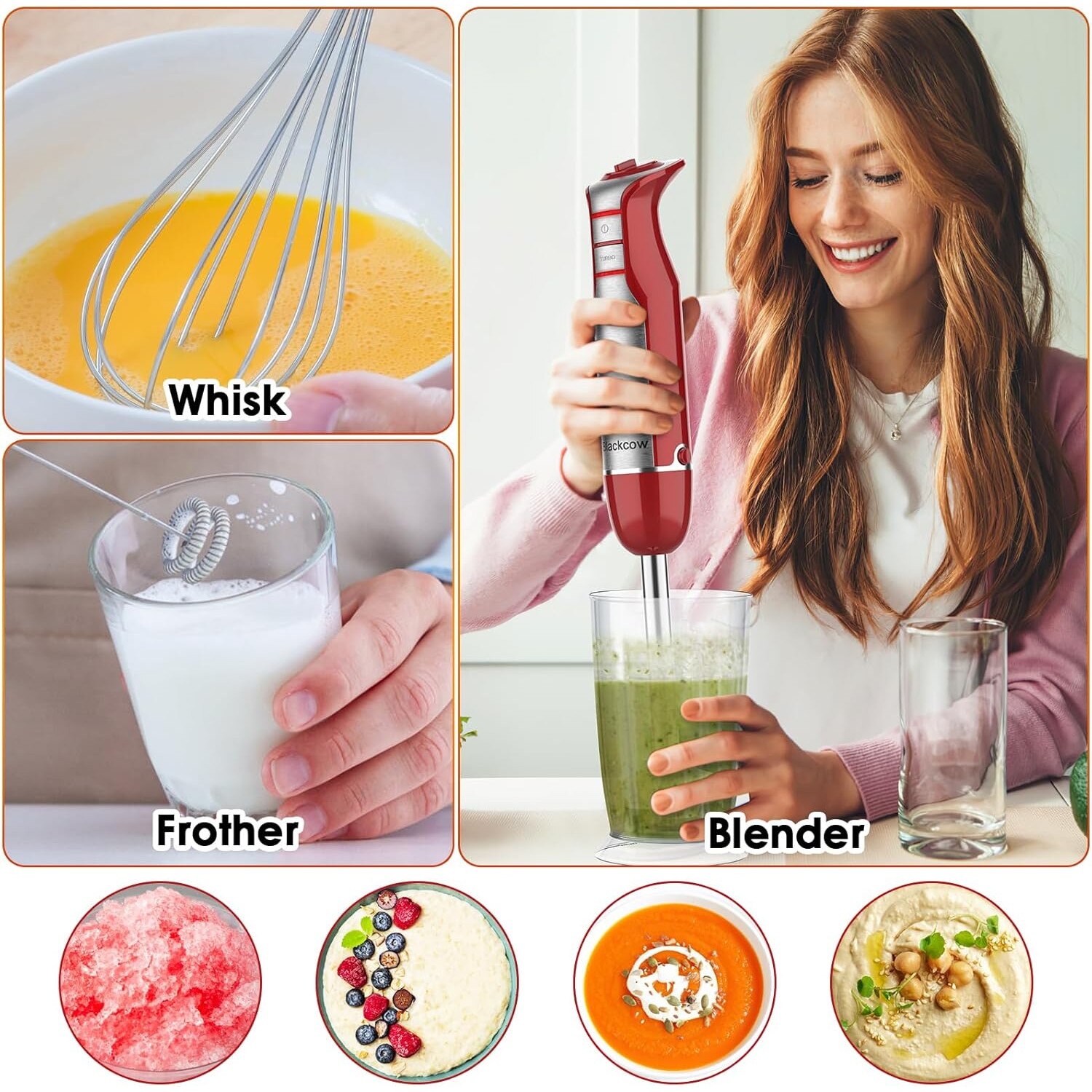 Set Mixer Vertical tip Blender 5 in 1 BUANIERT® Immersion Blend, Putere ...