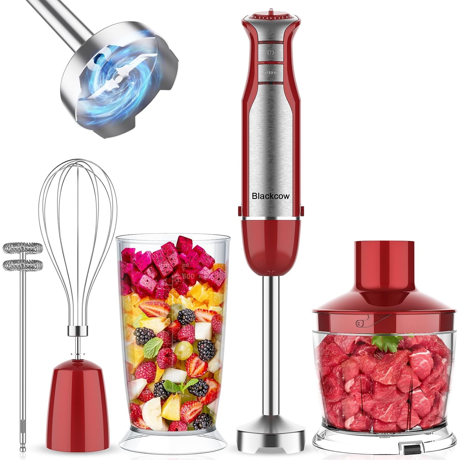 Set Mixer Vertical tip Blender 5 in 1 BUANIERT® Immersion Blend, Putere ...