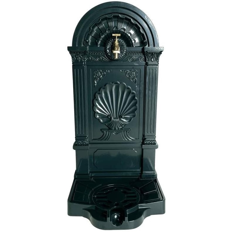Fantana gradina cu picior, cismea verde din metal cu robinet alama ...