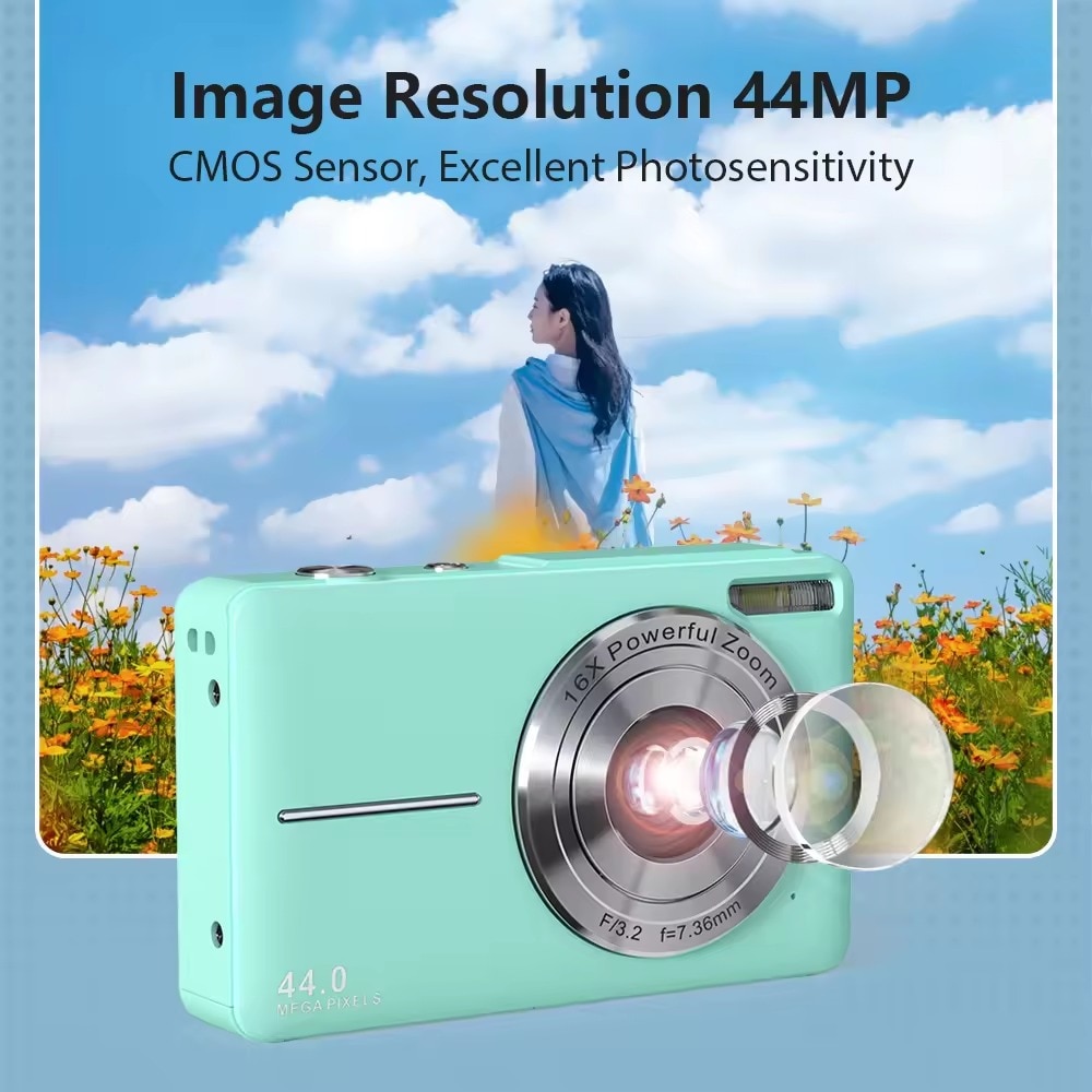 Camera digitala compacta, card de memorie 32G, ecran IPS de 2, 4 inchi ...