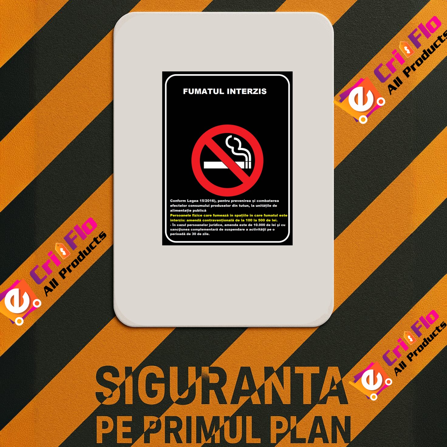 Indicator Fumatul interzis conform legii 15, Sticker autocolant, Cri ...
