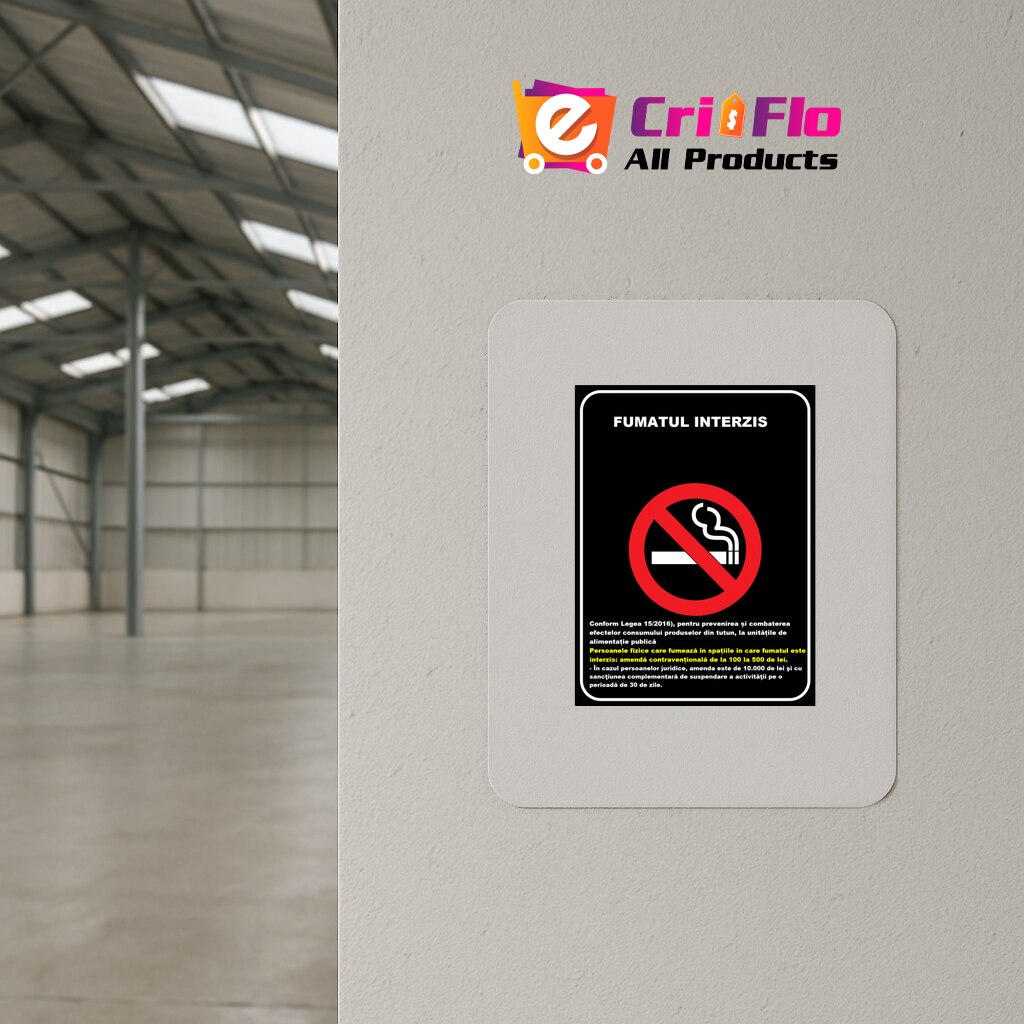 Indicator Fumatul interzis conform legii 15, Sticker autocolant, Cri ...