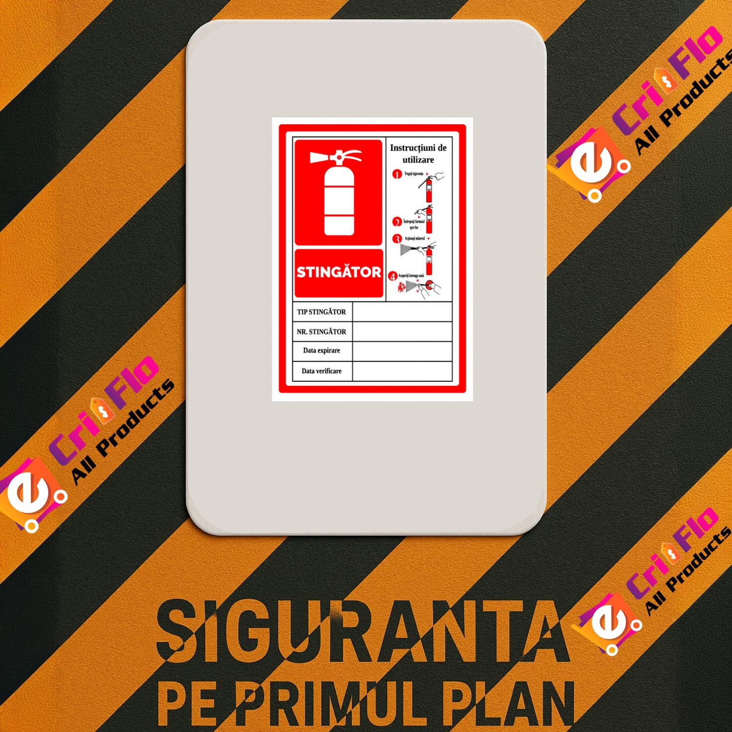 Indicator Instructiuni pentru stingator, Sticker autocolant, Cri-Flo ...
