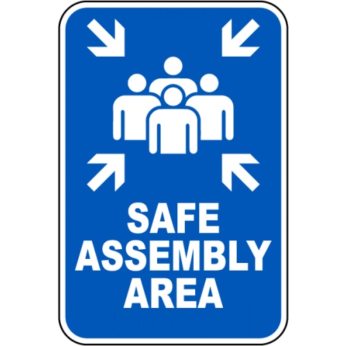 Indicator Safe Assembly Area Sign, Sticker autocolant, Cri-Flo ...