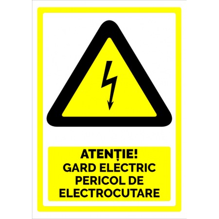 Indicator Semn atentie gard electric pericol de electrocutare, Sticker ...