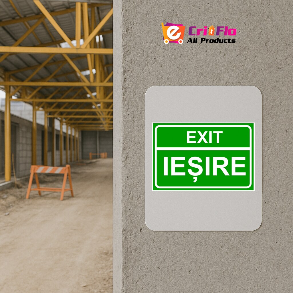 Indicator Semn exit si iesire, Sticker autocolant, Cri-Flo, Dimensiune ...