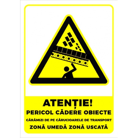 Indicator Semn pentru atentie pericol cadere obiecte caramizi, Sticker ...