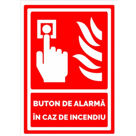 Indicator Buton de alarma in caz de incendiu, Sticker autocolant, Cri ...