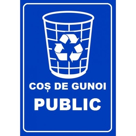 Indicator Cos de gunoi public, Sticker autocolant, Cri-Flo, Dimensiune ...