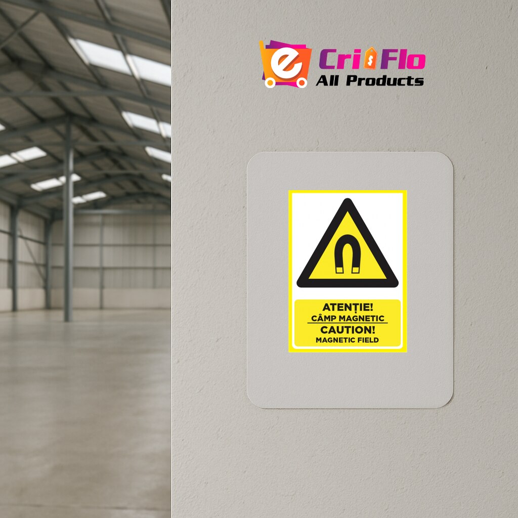 Indicator Atentie camp magnetic caution magnetic field, Sticker ...