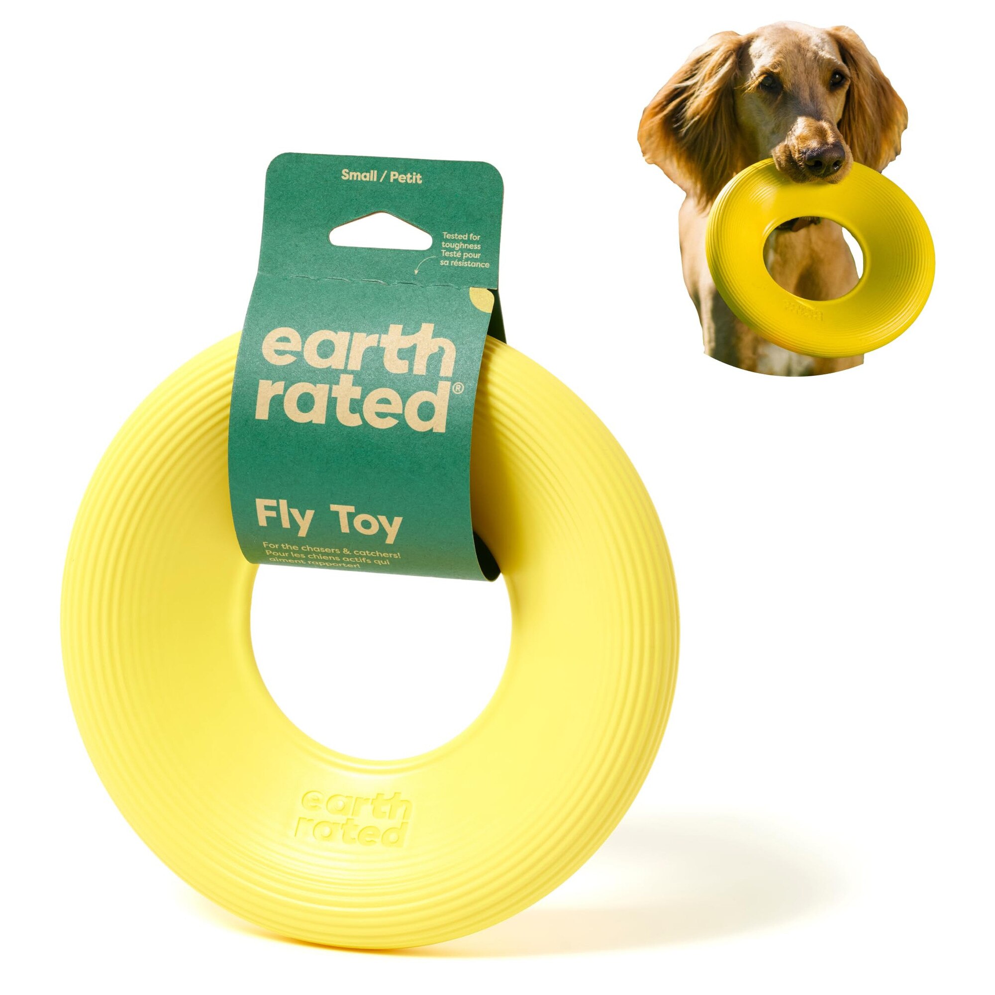 Inel Zburator pentru Câini, Earth Rated, Interactiv, Mic, Galben - eMAG.ro