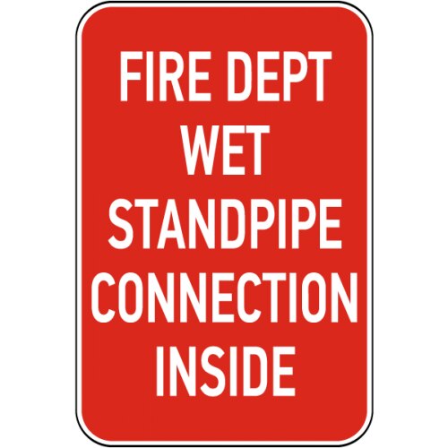 Indicator Fire Dept Wet Standpipe Connection Sign, Sticker autocolant ...