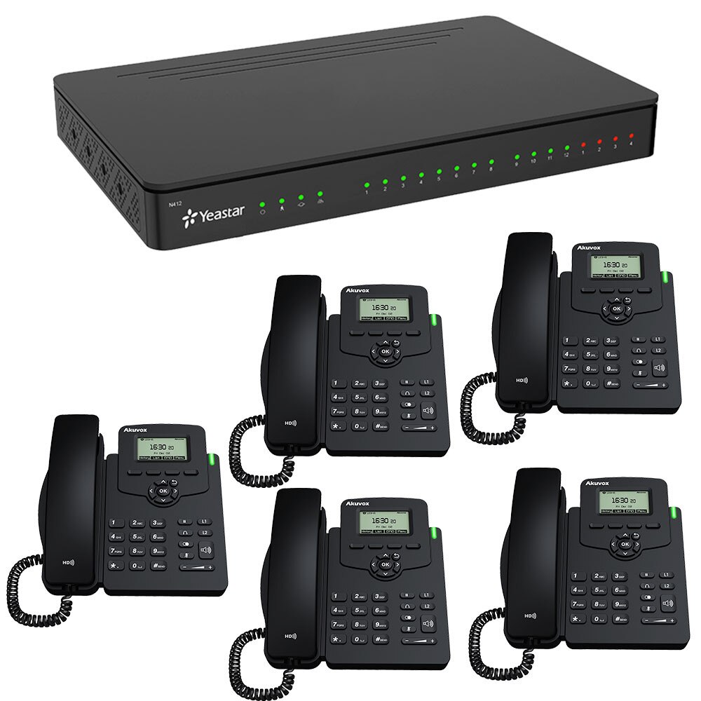 Centrala MyPBX SOHO + 5 telefoane IP AKUVOX SP-R50P - eMAG.ro
