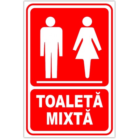 Indicator Rosu toaleta mixta, Sticker autocolant, Cri-Flo, Dimensiune ...