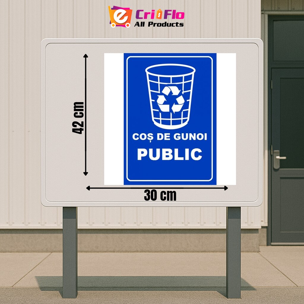 Indicator Cos de gunoi public, Sticker autocolant, Cri-Flo, Dimensiune ...