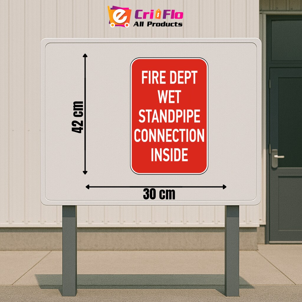 Indicator Fire Dept Wet Standpipe Connection Sign, Sticker autocolant ...