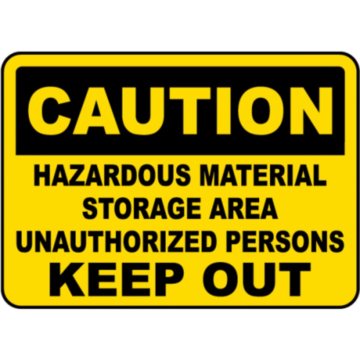 Indicator Hazardous Material Storage Area Sign, Sticker autocolant, Cri ...