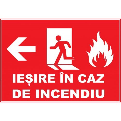 Indicator Pentru iesire in caz de incendiu cu sageata in stanga ...