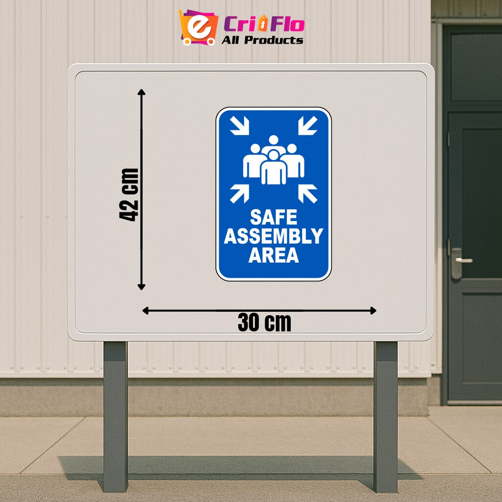 Indicator Safe Assembly Area Sign, Sticker autocolant, Cri-Flo ...