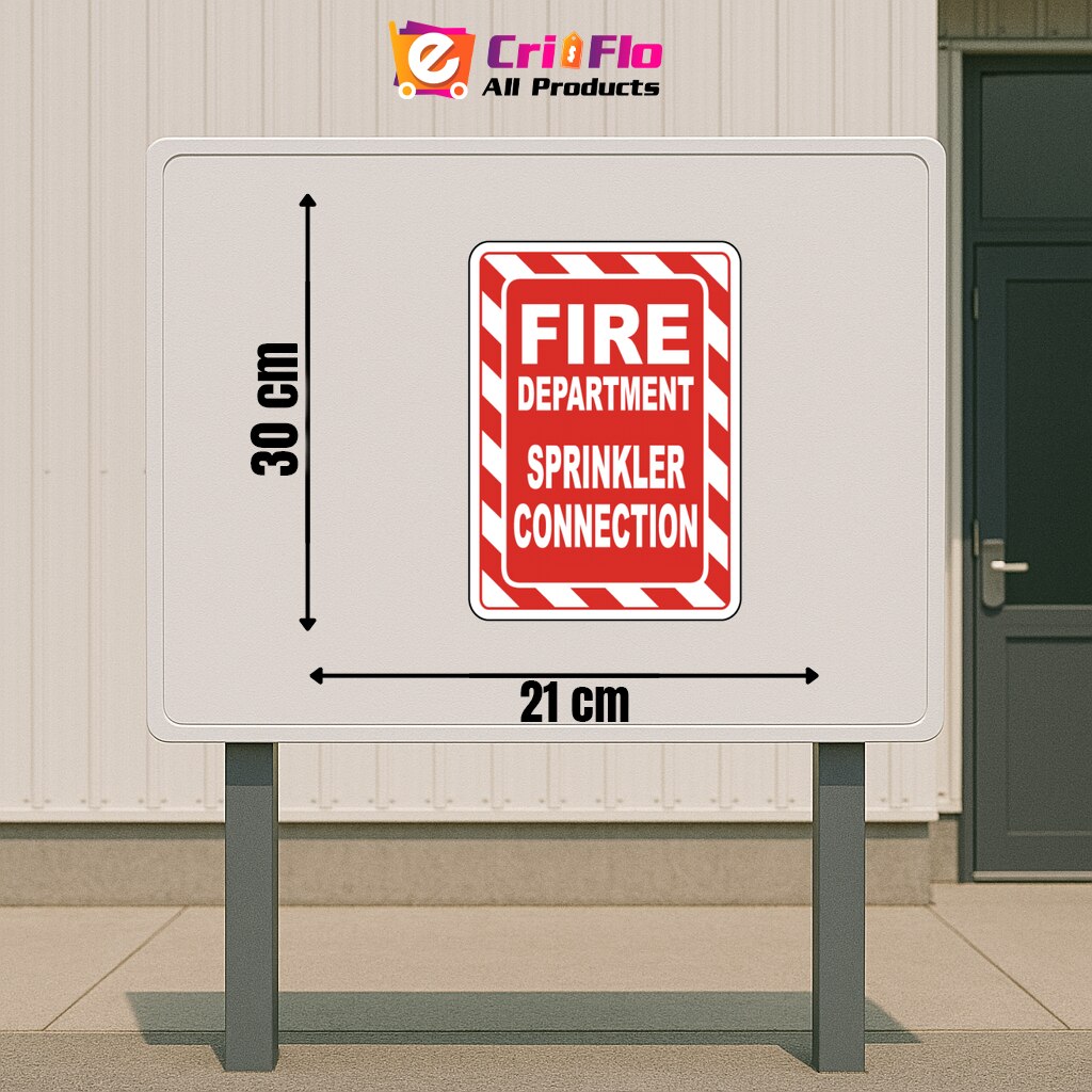 Indicator Fire Department Sprinkler Connection Sign, Sticker autocolant ...