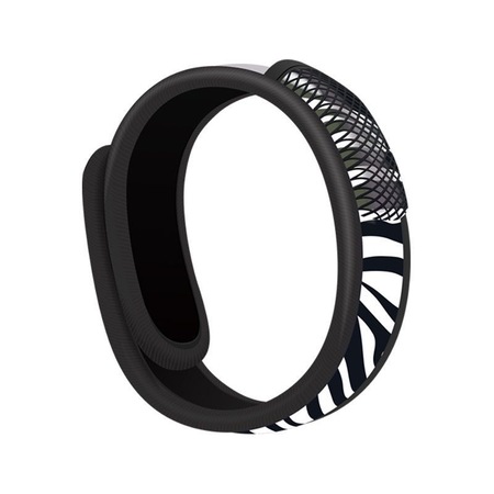 Bratara anti-tantari, 1 bratara si 3 rezerve, Alb-negru, ulei esential ...