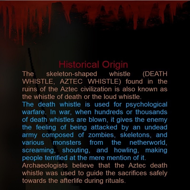 Fluier de Moarte Maya - Sculptat Manual, Sunet infricosator si puternic ...