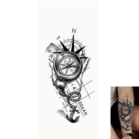 Tatuaj temporar, semi-permanent, modele trendy, negru, 18x11cm - eMAG.ro