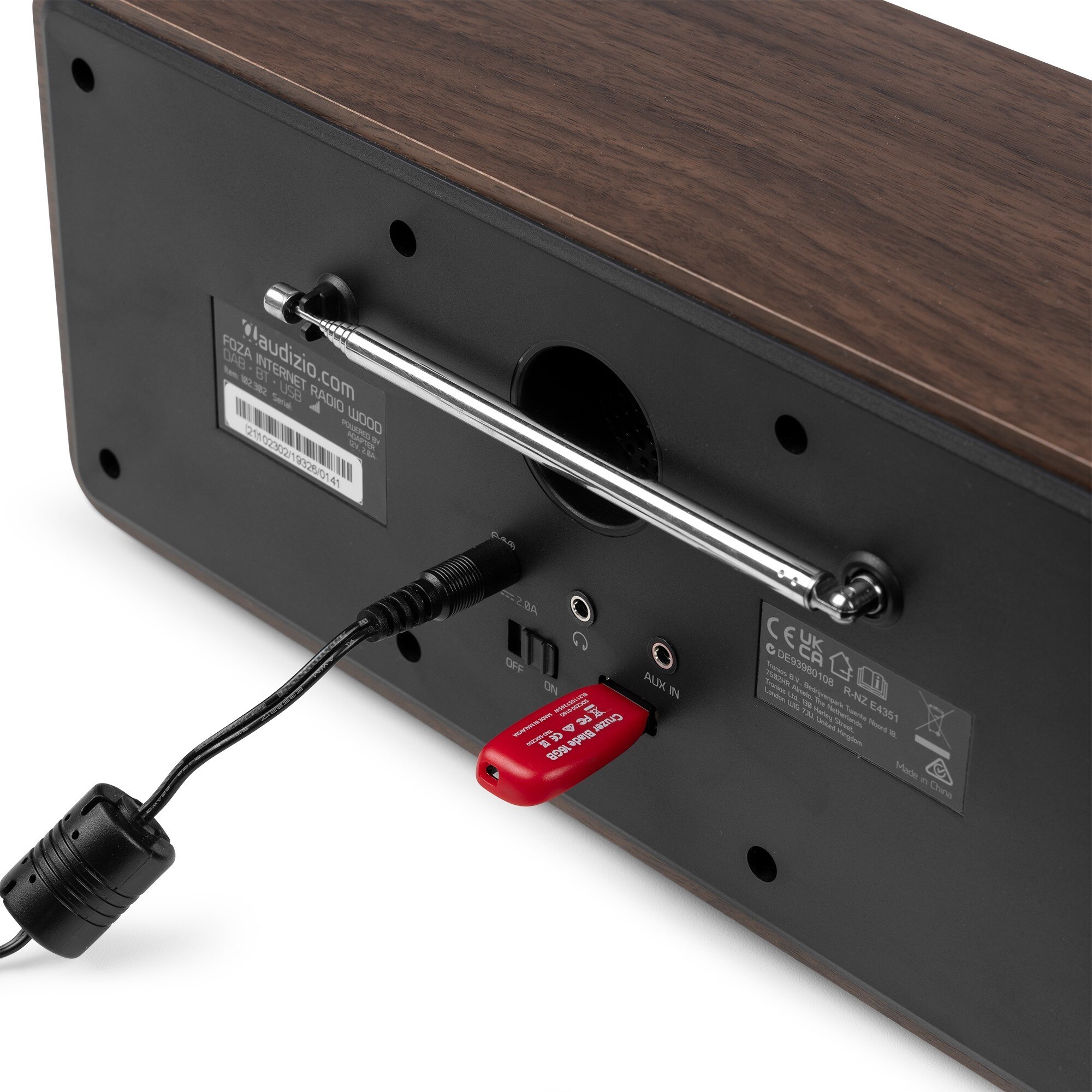 Radio internet, 50W, Bluetooth/USB/FM/DAB+/Wi-Fi, maro, Audizio FOZA ...