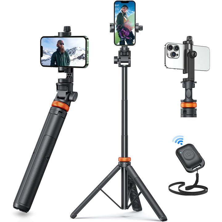 Trepied Foto Telescopic Talzov® Pentru Telefon, H30-149cm, Telecomanda ...