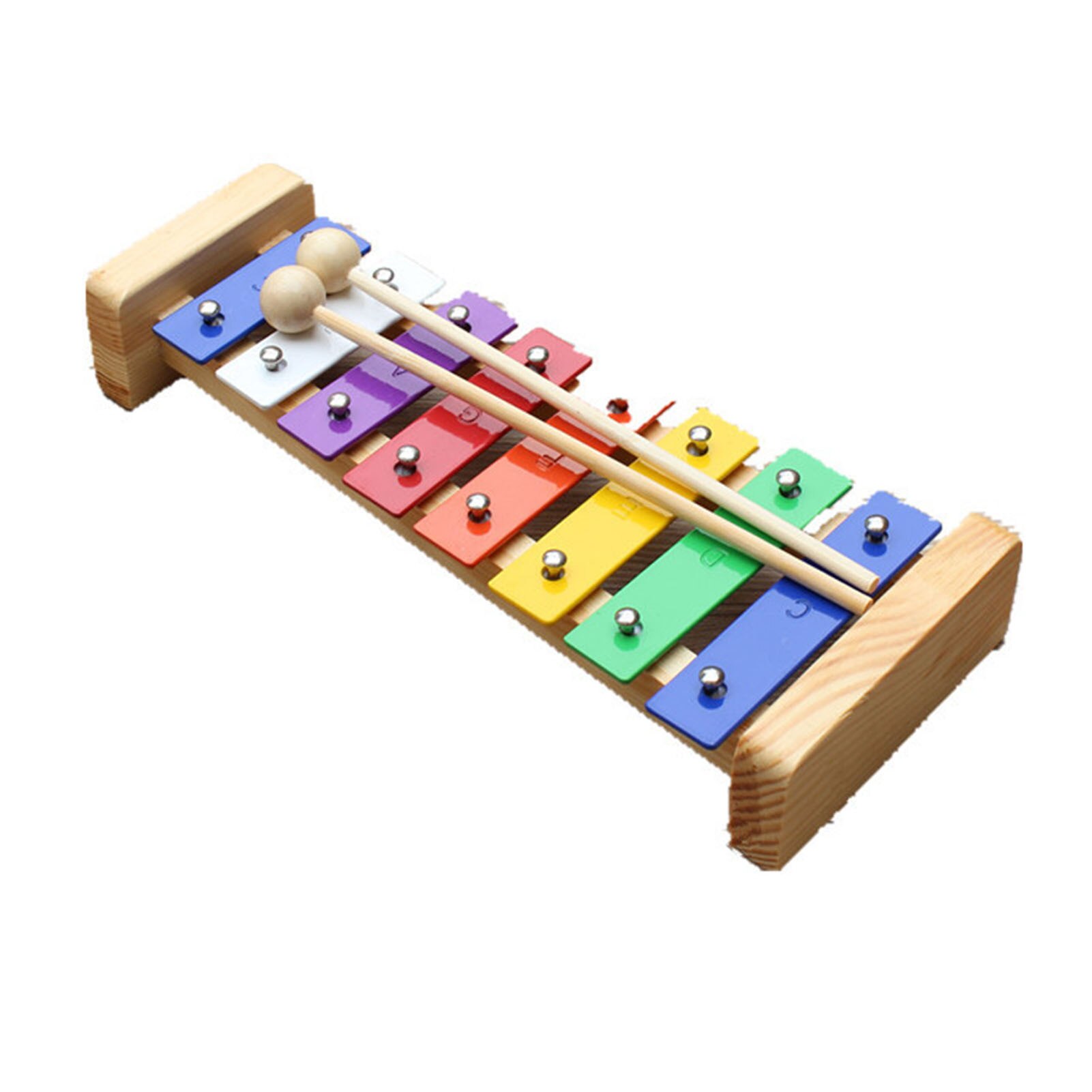 Xilofon 8 note, instrument muzical educational din aluminiu si lemn ...
