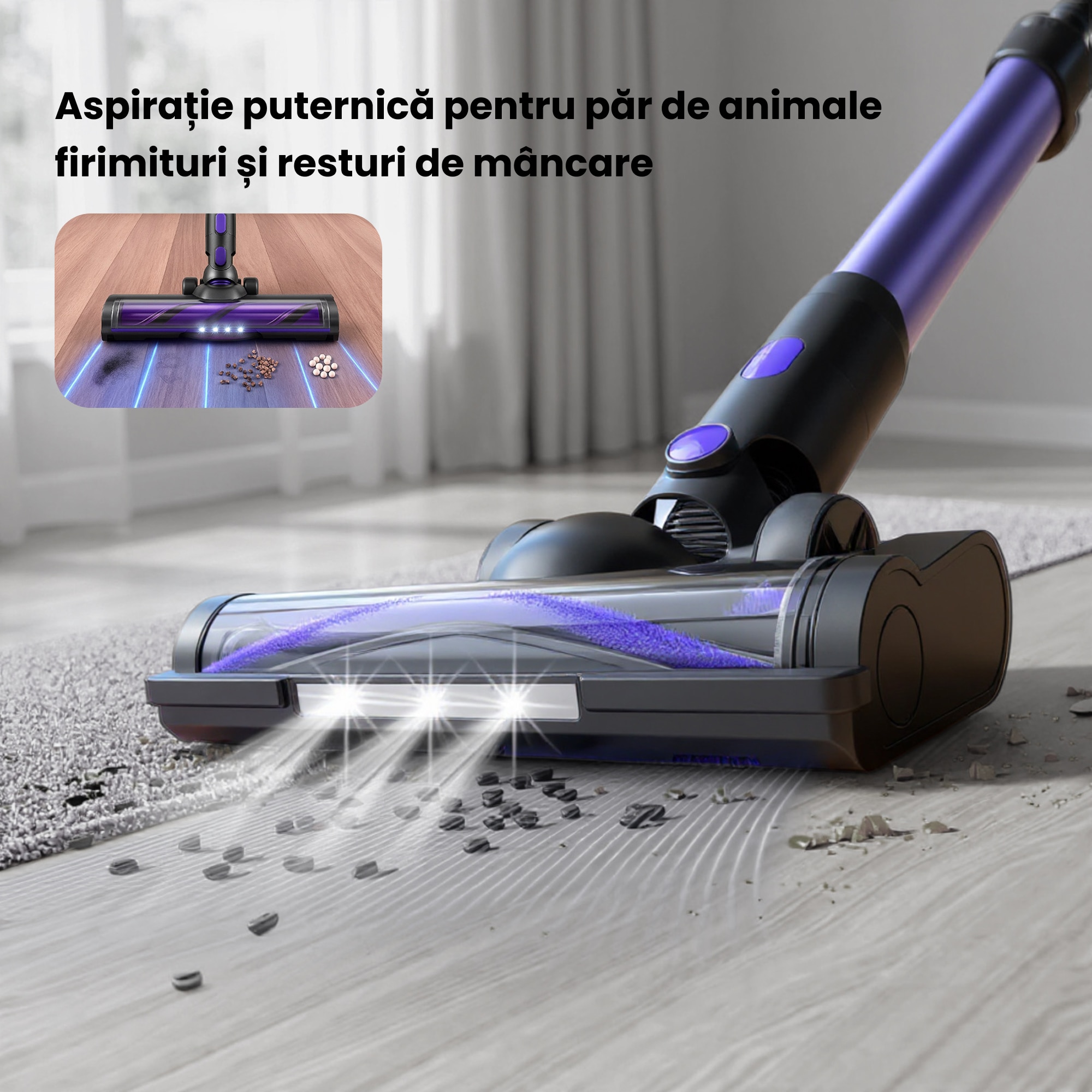 Aspirator Vertical 4 In 1, SeveShop® V08, Aspirator Fara Fir Cu Motor ...