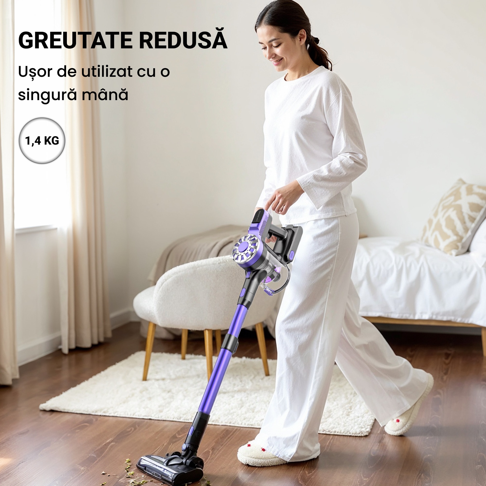 Aspirator Vertical 4 In 1, SeveShop® V08, Aspirator Fara Fir Cu Motor ...