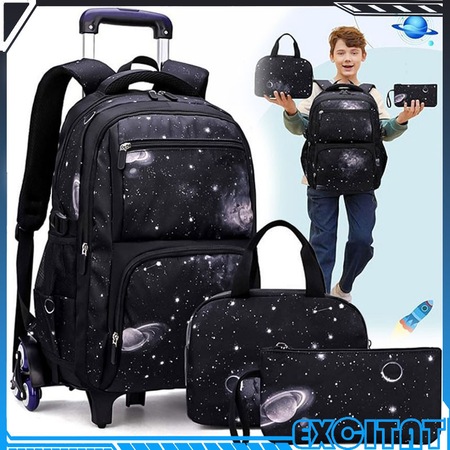 Set Ghiozdan troler Scoala 3 Piese, Excitat®, cu punga de creion ...
