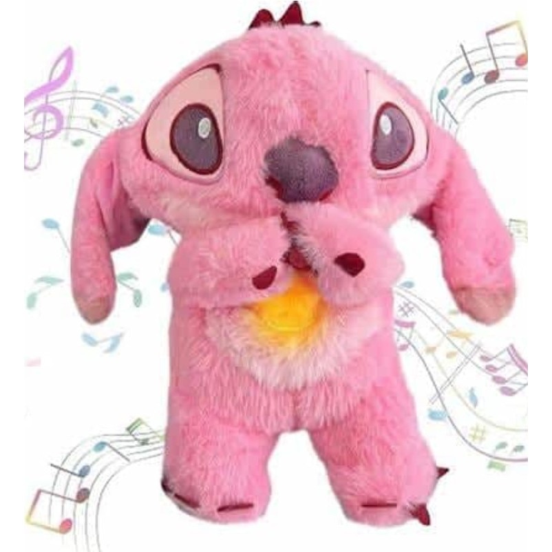 Jucarie de Plus Stitch Roz, Angela, 25cm – Efect Respiratie si Melodii ...