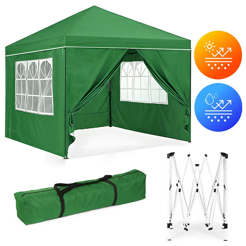 Pavilion gradina 3x3 m, MultiGarden, automat, 4 pereti, verde - eMAG.ro