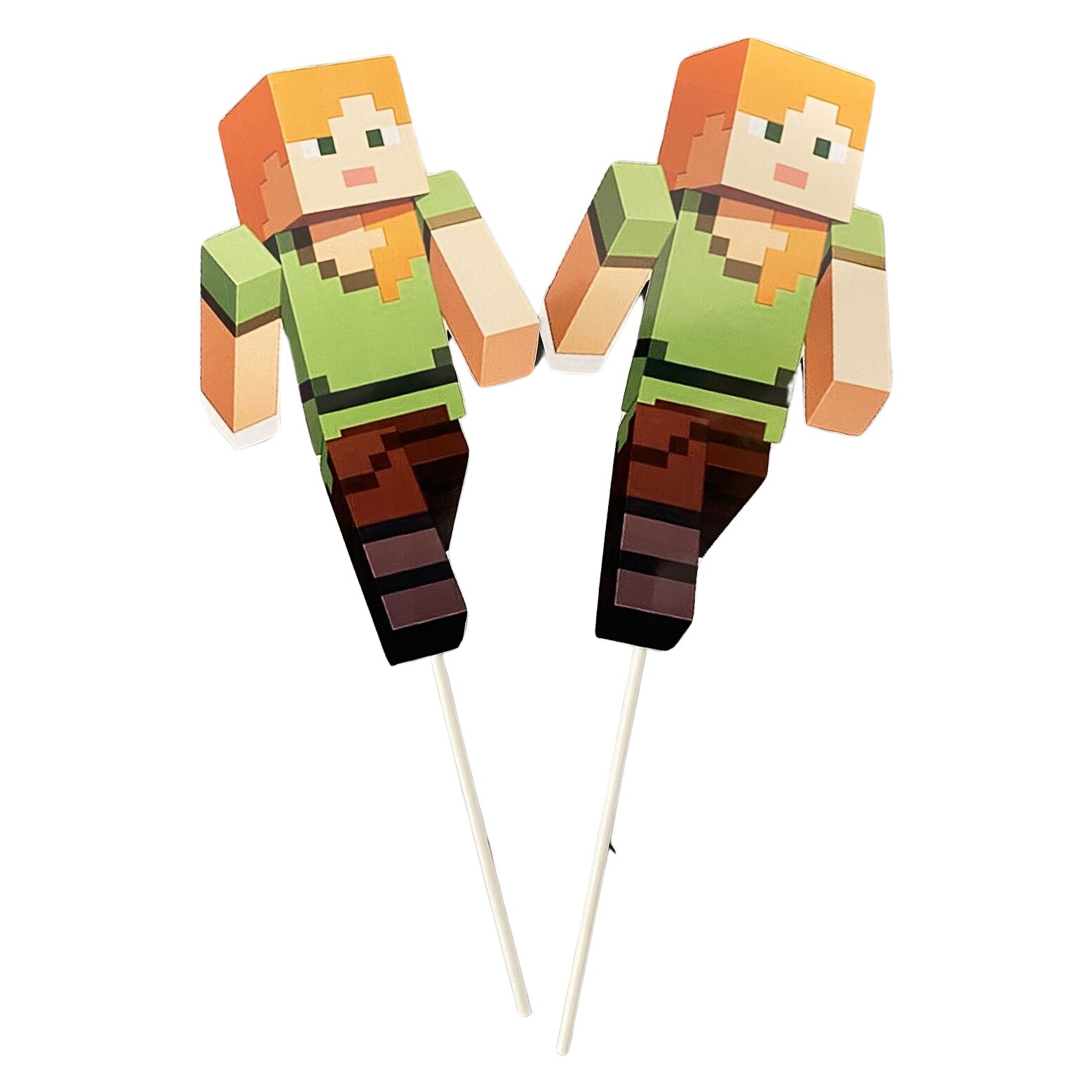 Decoratiune topper tort carton, tematica Minecraft, aniversare - 4 ...