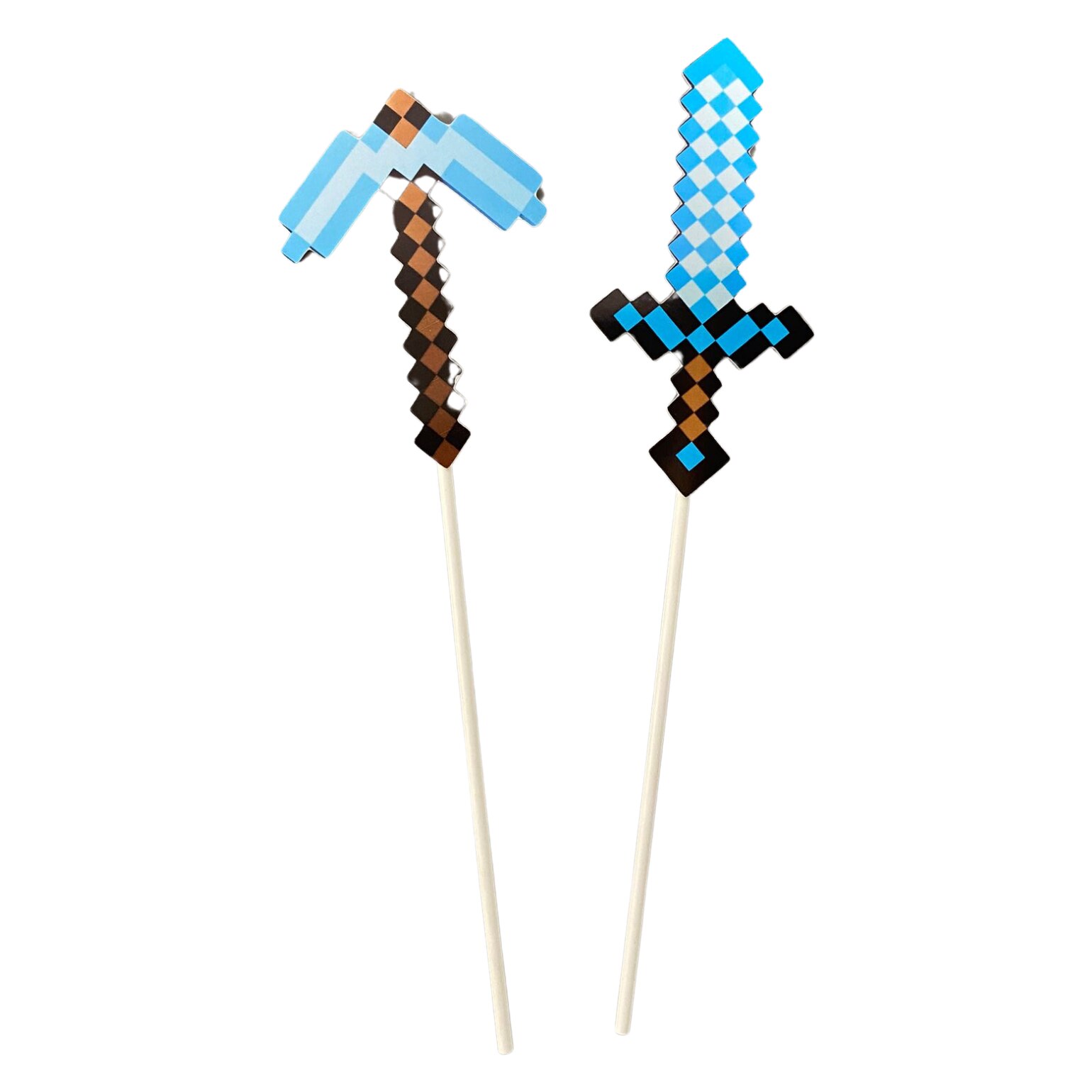 Decoratiune topper tort carton, tematica Minecraft, aniversare - 4 ...