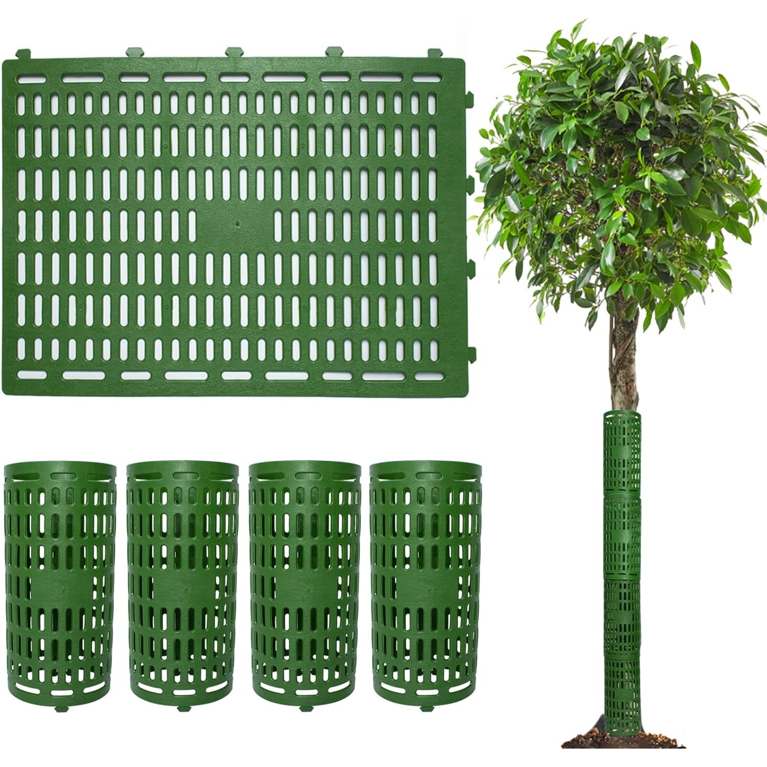 Pachet de 4 protectii pentru trunchi de copac, extensibile, rezistente ...