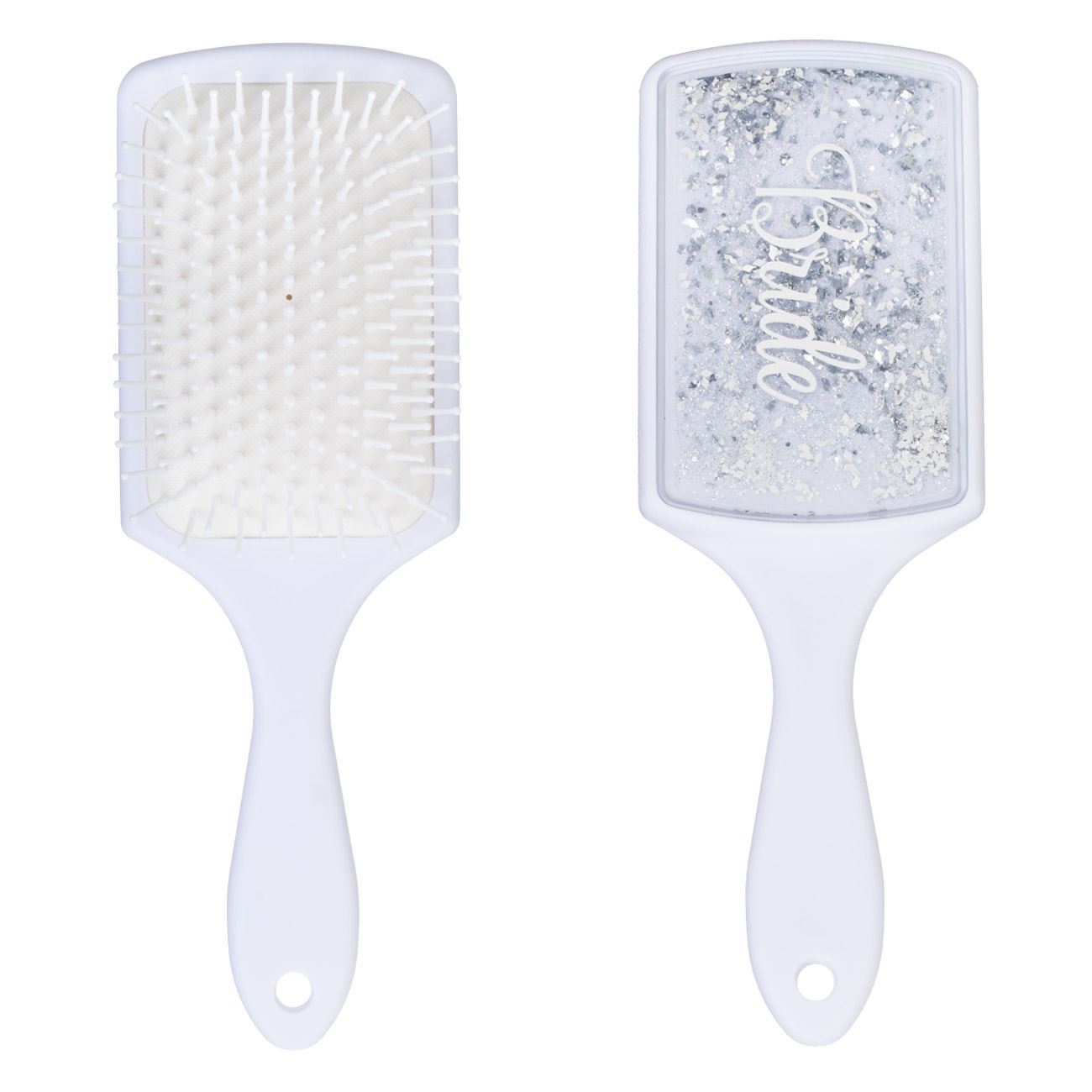 Perie par alba cu glitter argintiu "bride" - 24.5cm - eMAG.ro