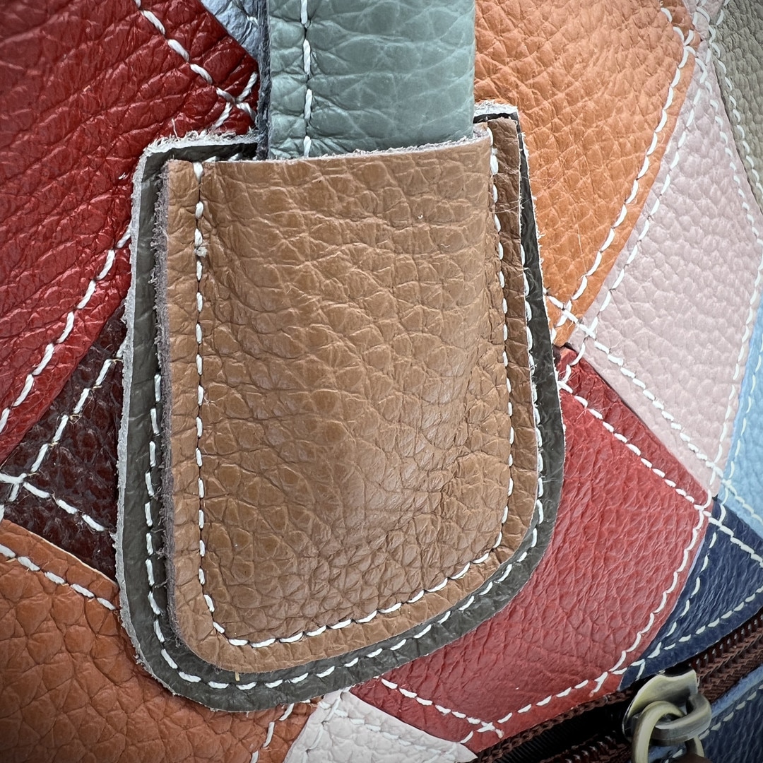 Geanta de umar dama din piele naturala multicolora, 40x29x16 cm - eMAG.ro